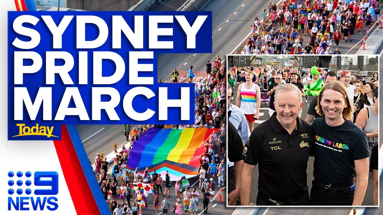 Thousands walk across Sydney Harbour Bridge during WorldPride march | 9 ...