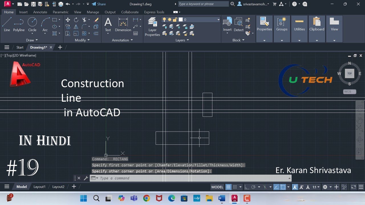 #19 || Construction Line in AutoCAD || [U TECH] - YouTube