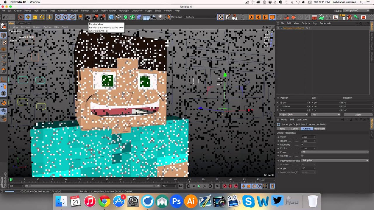 Cinema 4d Minecraft Rig Showcase - YouTube