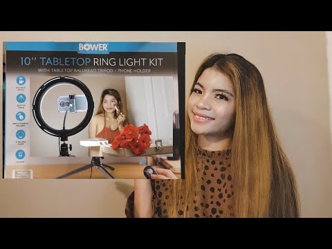 BOWER''10'' TABLETOP RING LIGHT KIT with top ballhead + phone holder ...