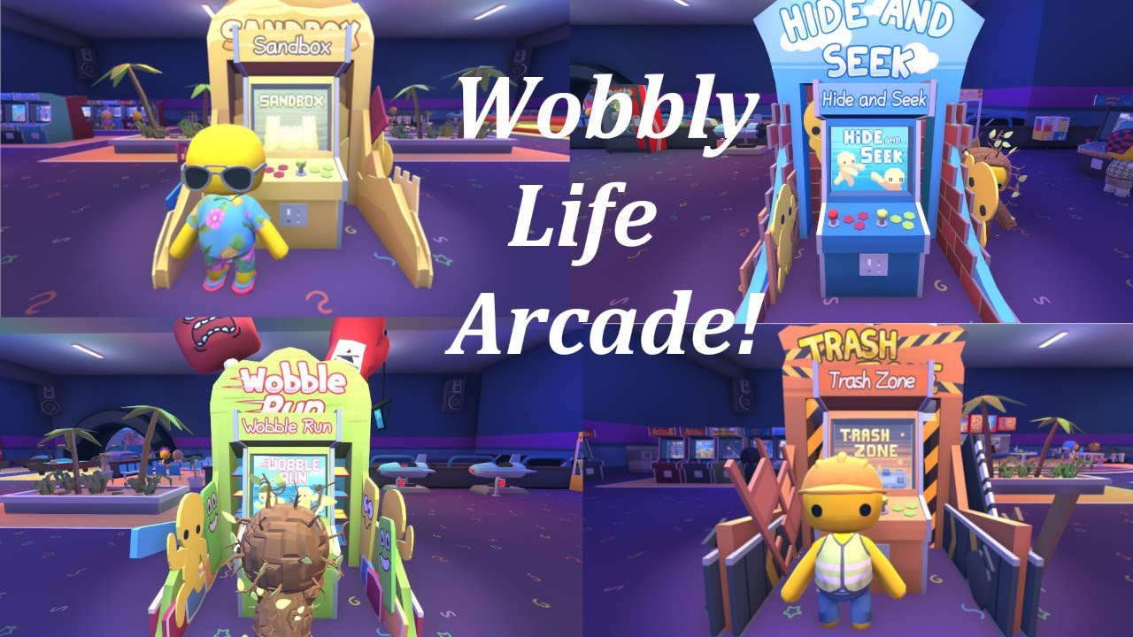 We played MINIGAMES in the NEW Wobbly Life ARCADE! - YouTube