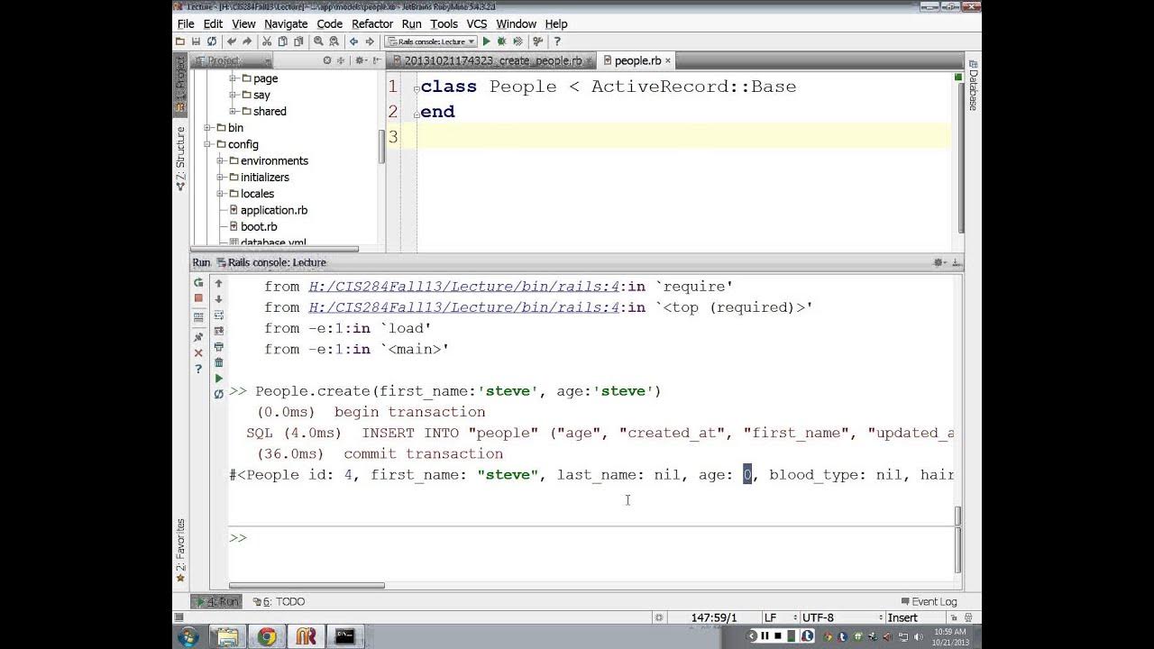 Ruby/Rails 4.0 - Lecture 14/29 - Intro to Models - YouTube