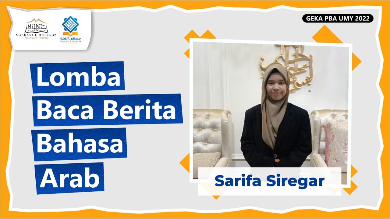 JUARA 2 BACA BERITA BAHASA ARAB Tingkat Nasional - Sarifa Siregar - YouTube