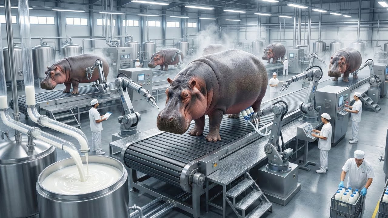 Inside the Hippo Milk Factory – Full Process How Million Dollar Hippo ...