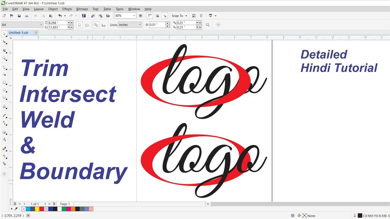 Day 9 | coreldraw step by step tutorial, trim, intersect, combine and ...