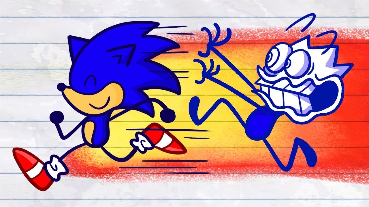 Goopsy Max And Sonic Speed Battle | Pencil Animated Cartoons - YouTube