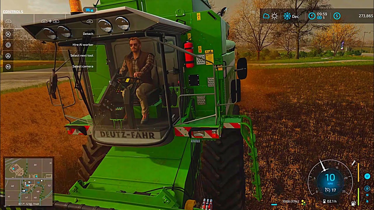 Harvesting Canola in FS22 with TOPLINER DEUTZ FAHR - YouTube