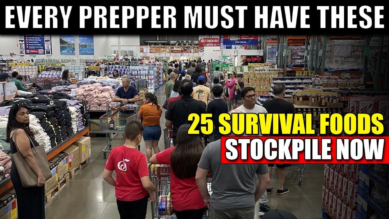 25 Survival FOOD Items Every Prepper MUST Stockpile for Emergency - YouTube