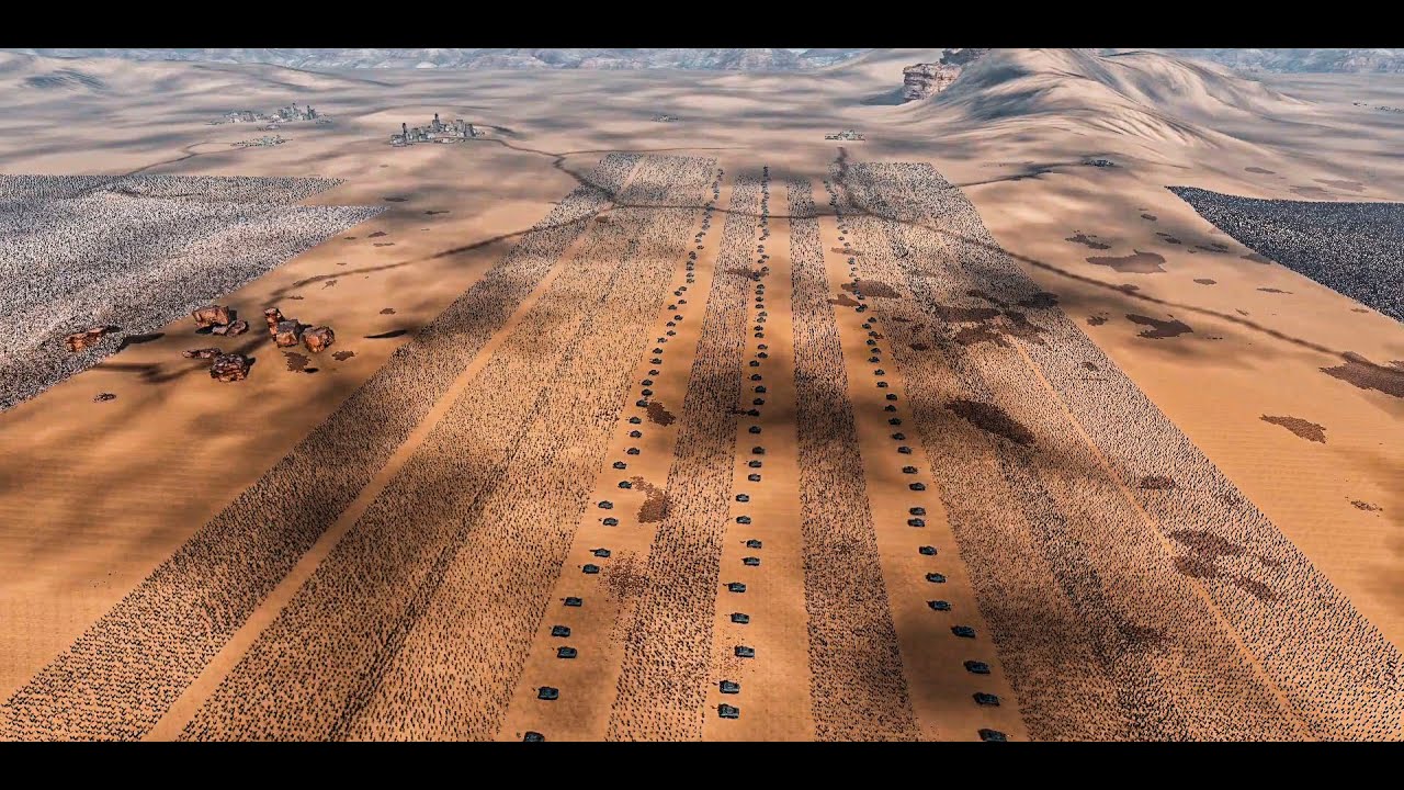 The battle of the human army surrounded by a huge army of monsters ...