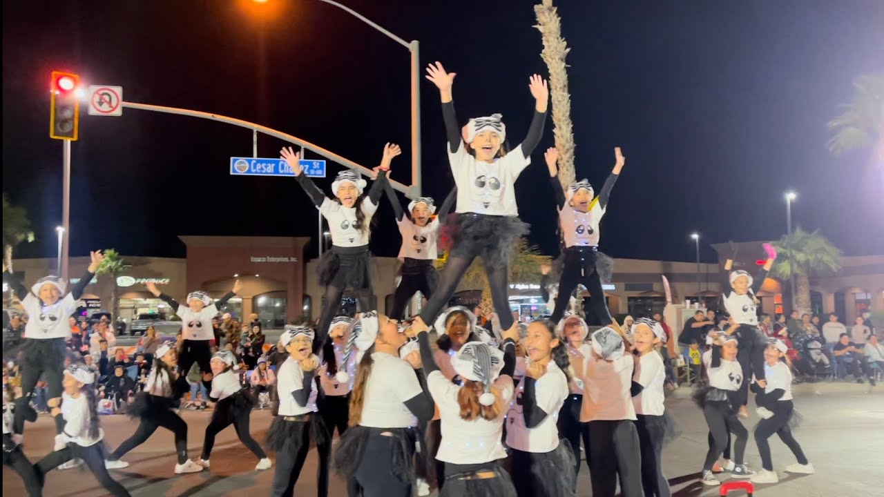 Cesar Chavez Cheer - Skellington Xmas Parade 24 - YouTube