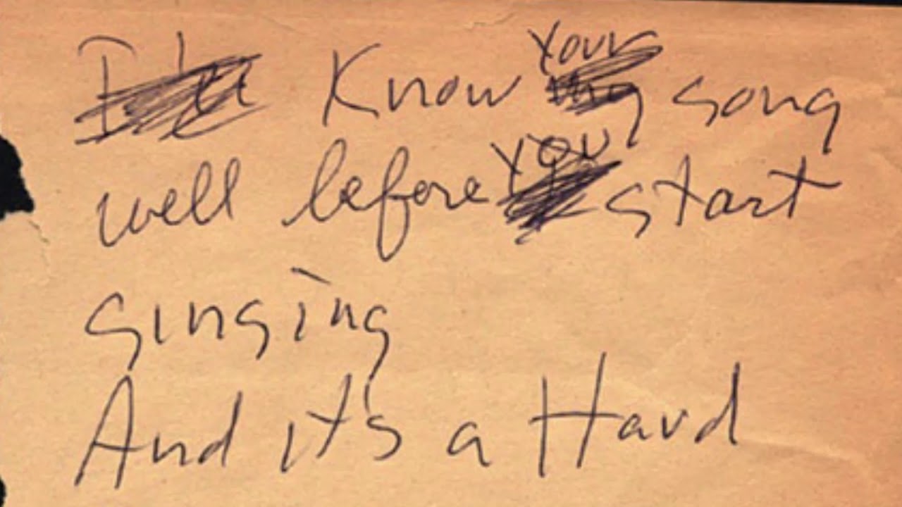 Handwriting Analysis: Bob Dylan 1963 Draft Lyrics Note Stunted Gs and ...