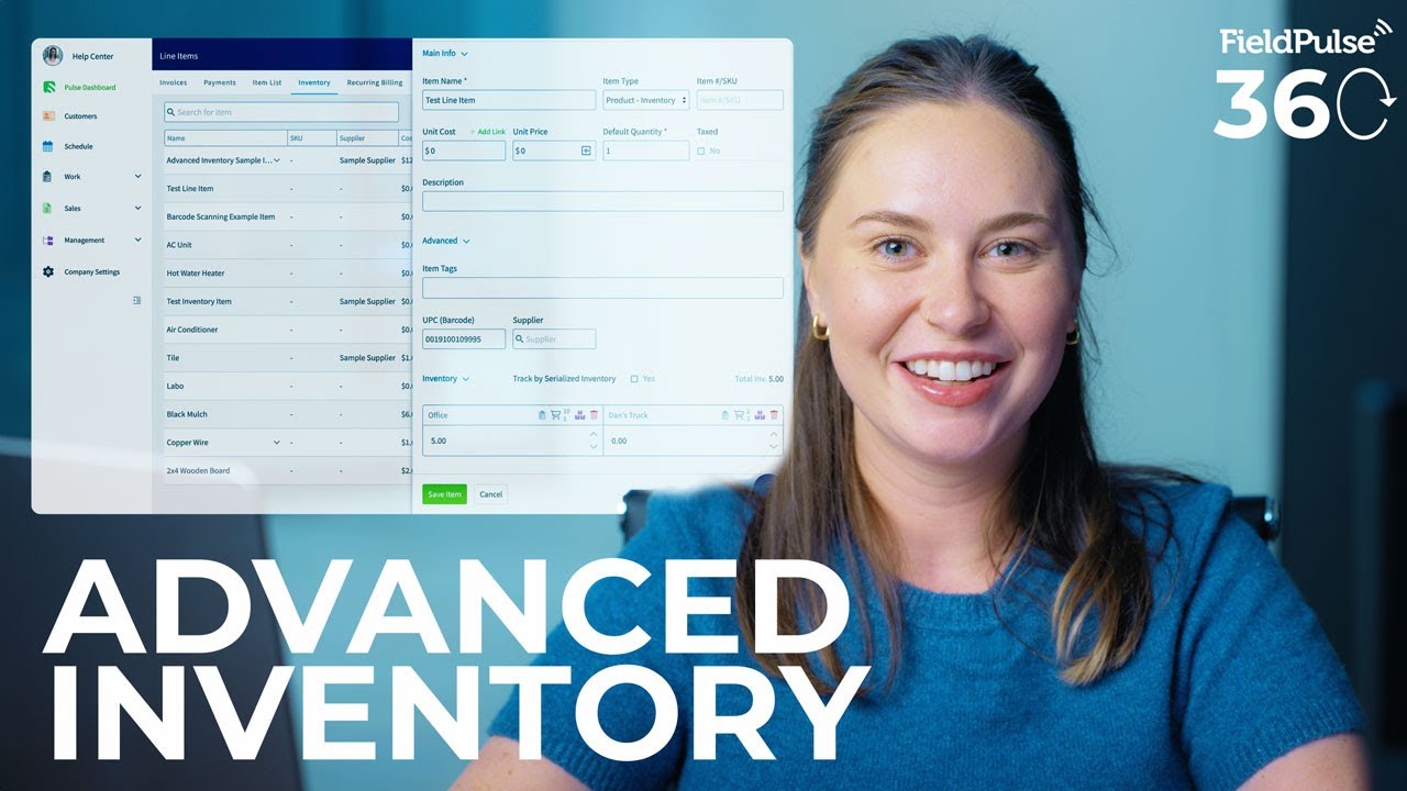 Advanced Inventory | FieldPulse 360 Lite - YouTube