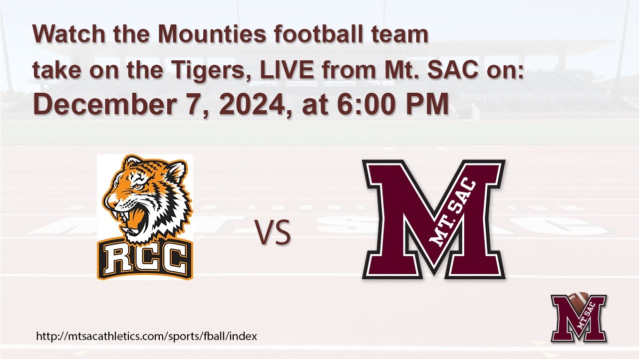 RCC Tigers vs. Mt SAC football - 2024 SCFA Championship game - YouTube
