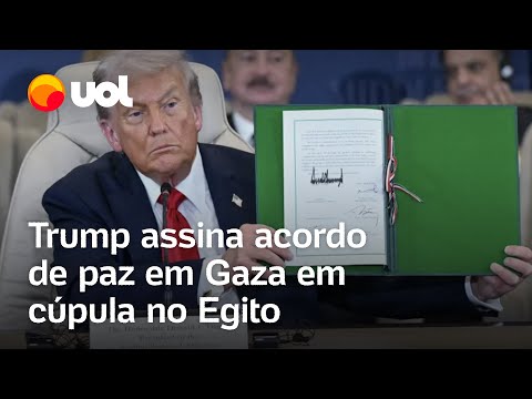 Sem Netanyahu, Trump assina acordo de paz em Gaza durante Cúpula no Egito; veja vídeo