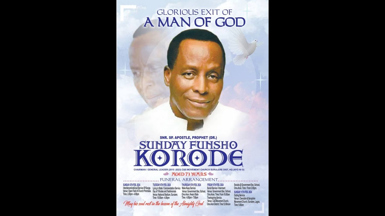 General Leader, Snr. Sp. Apos. Pro. (Dr) Sunday Funsho Korode - Lying ...