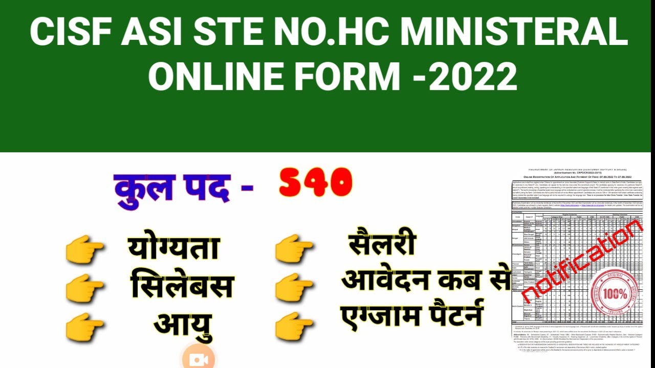 cisf head constable ministerial 2022//cisf head constable syllabus ...