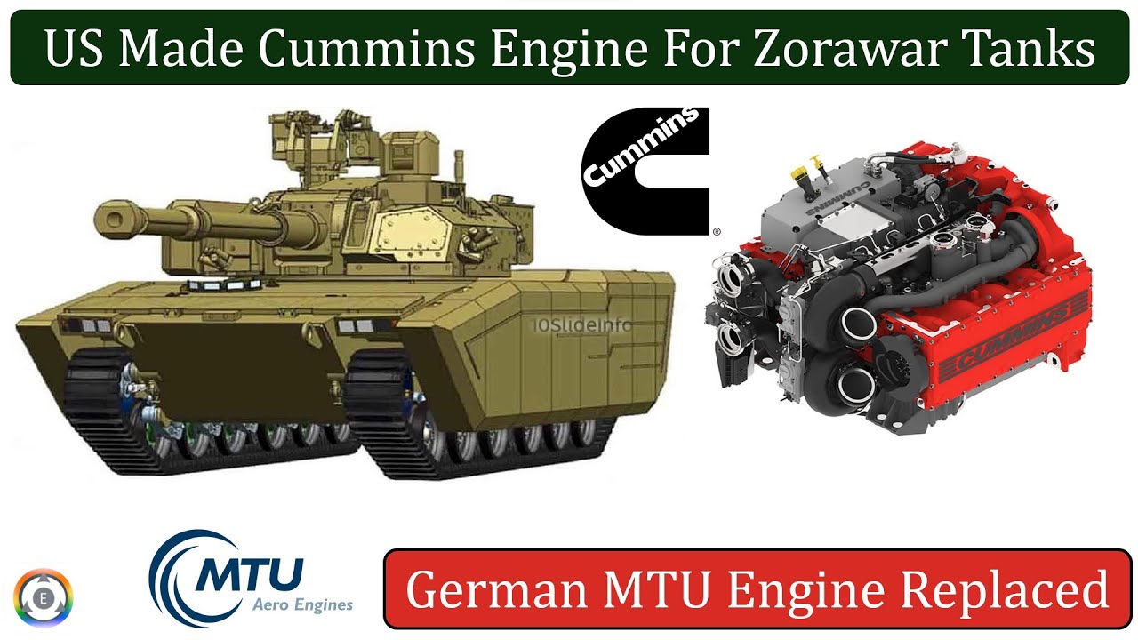 Zorawar Tank: US Cummins Engine to Replace German MTU Engine - YouTube