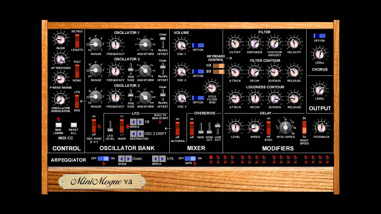 MiniMogueVA - Free Analog VST Plugins - YouTube