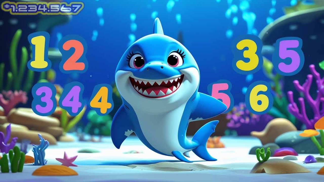 Baby Shark Learns to Count from 1 to 10 | Numbers Song | Nursery Rhymes ...