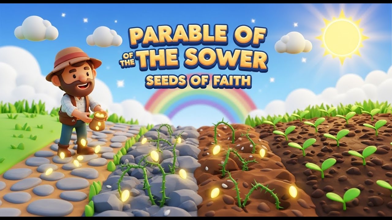 Parable of the Sower: Seeds of Faith. 3D animated biblical Christian ...