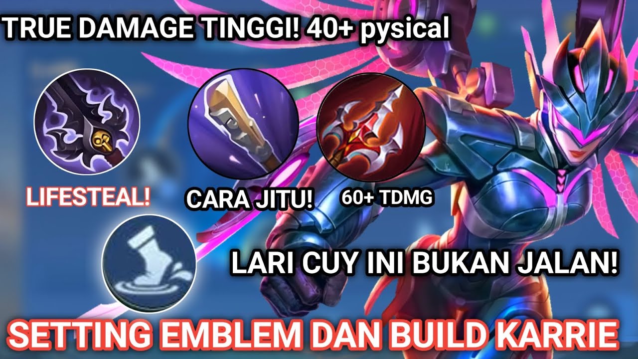 MARKSMAN NOMOR 1! SETTING EMBLEM DAN BUILD KARRIE PALING SAKIT 2024 ...