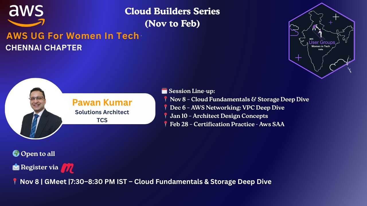 AWS Women in Tech Chennai Chapter – Cloud Builder Series - YouTube