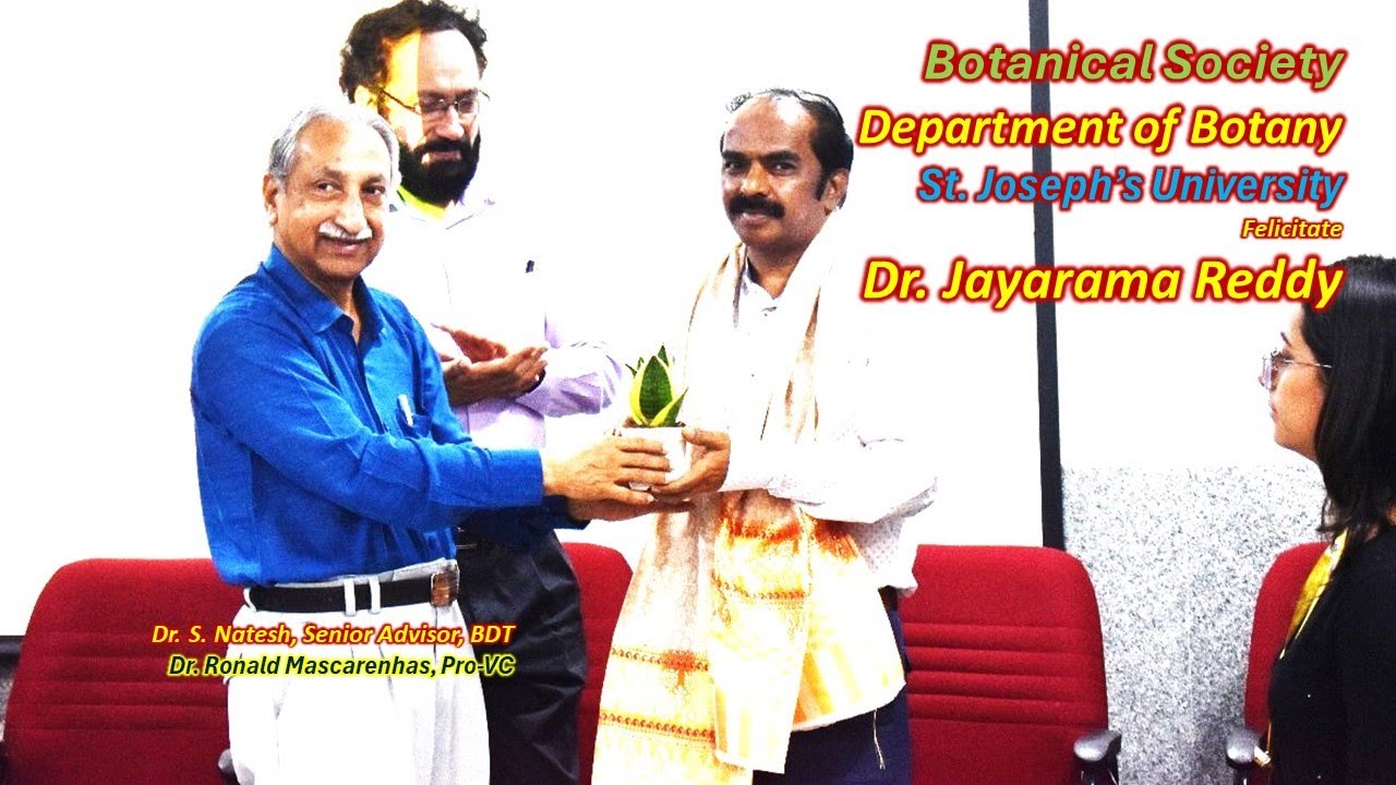 Dr. Jayarama Reddy| Felicitation by Botanical Society| Botany| St ...