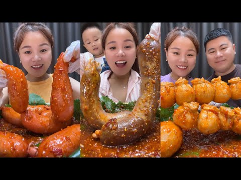 ASMR SOSLU ÇİN YEMEKLERİ YEME EATING SPICY CHINESE FOOD 吃辛辣的中国菜 SATISFYING MUKBANG 먹방 🌶