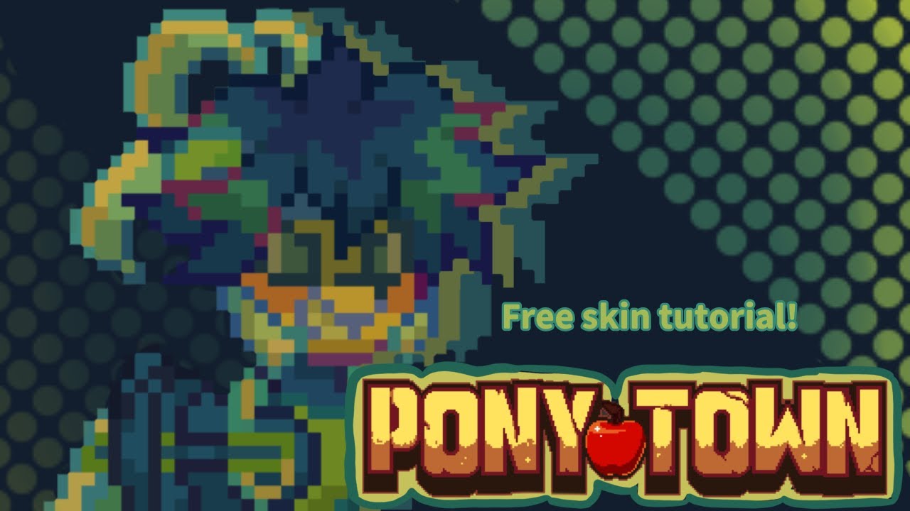 Green theme pony! (PONYTOWN free skin tutorial) - YouTube