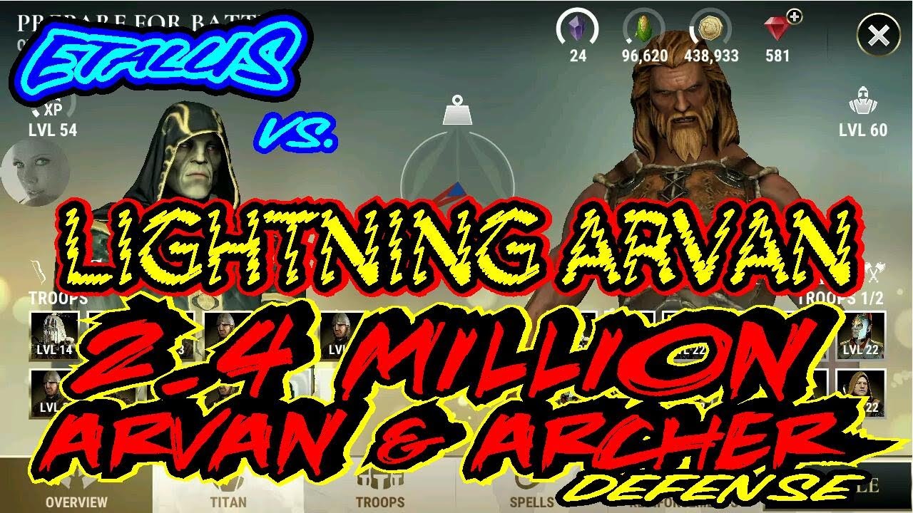 LEGENDARY LIGHTNING ARVAN!?! 2.14 MILLION Arvan Defense | DAWN OF ...