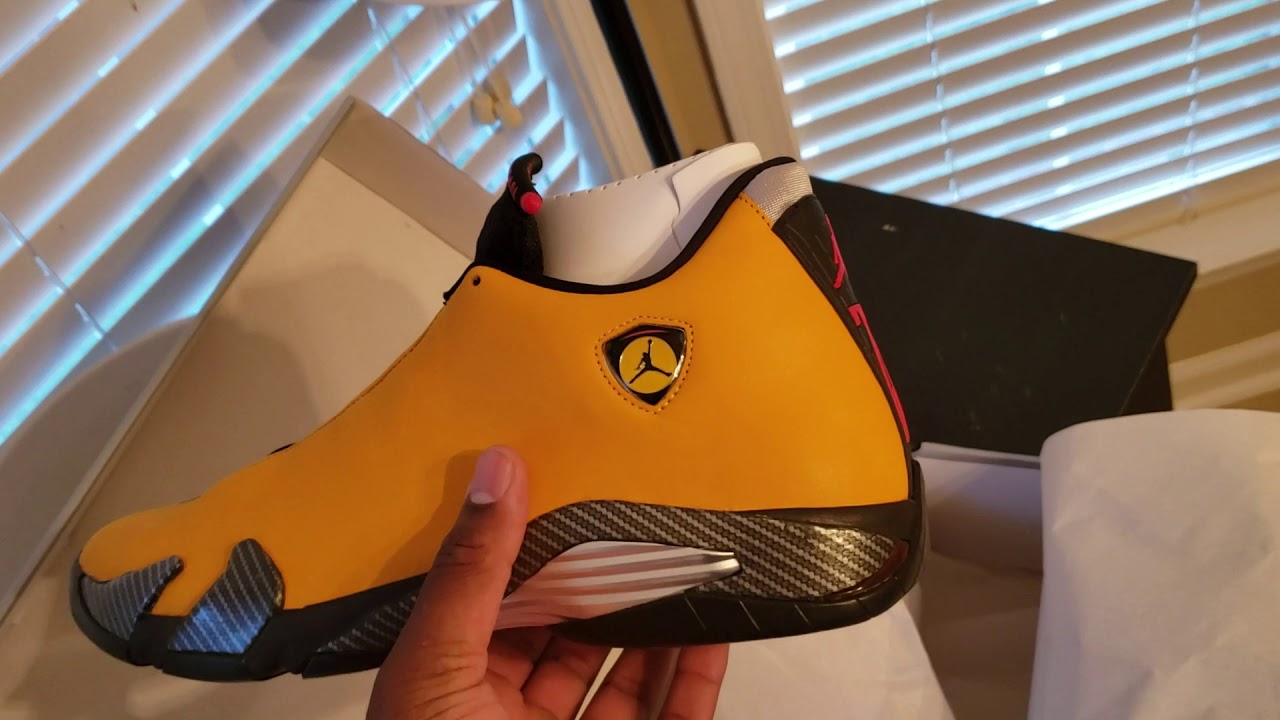 Jordan 14 Yellow Ferrari review #calvin911kicks - YouTube