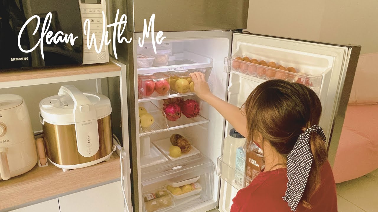 🧽 Satisfying Clean Fridge With Me | Leaving Alone in Apartment - YouTube