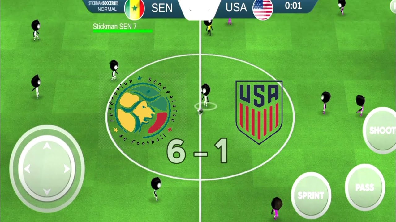 SENEGAL vs USA | Stickman Soccer 2018 Gameplay 9 #southmgames # ...
