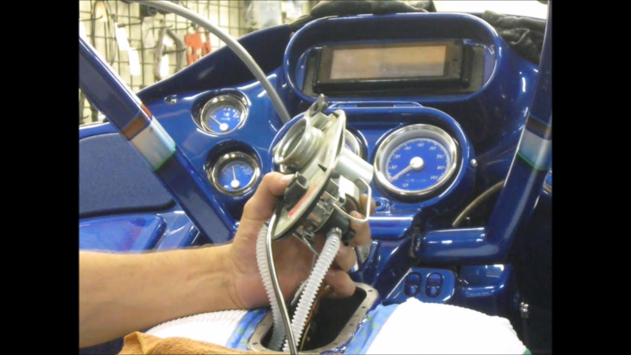 2005 -HARLEY ROAD GLIDE REPLACING FUEL LINES AND FILTER - YouTube
