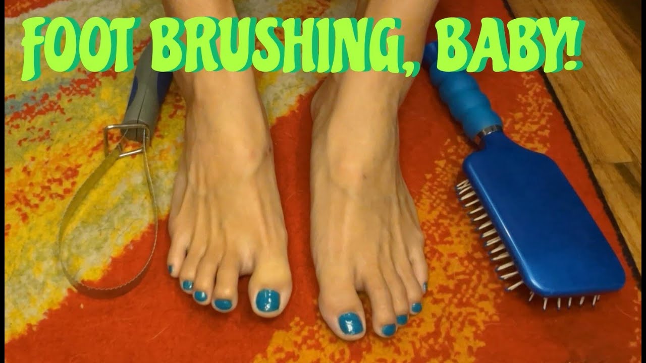 Feet ASMR with BRUSH - scratchy, rubbery sounds - YouTube