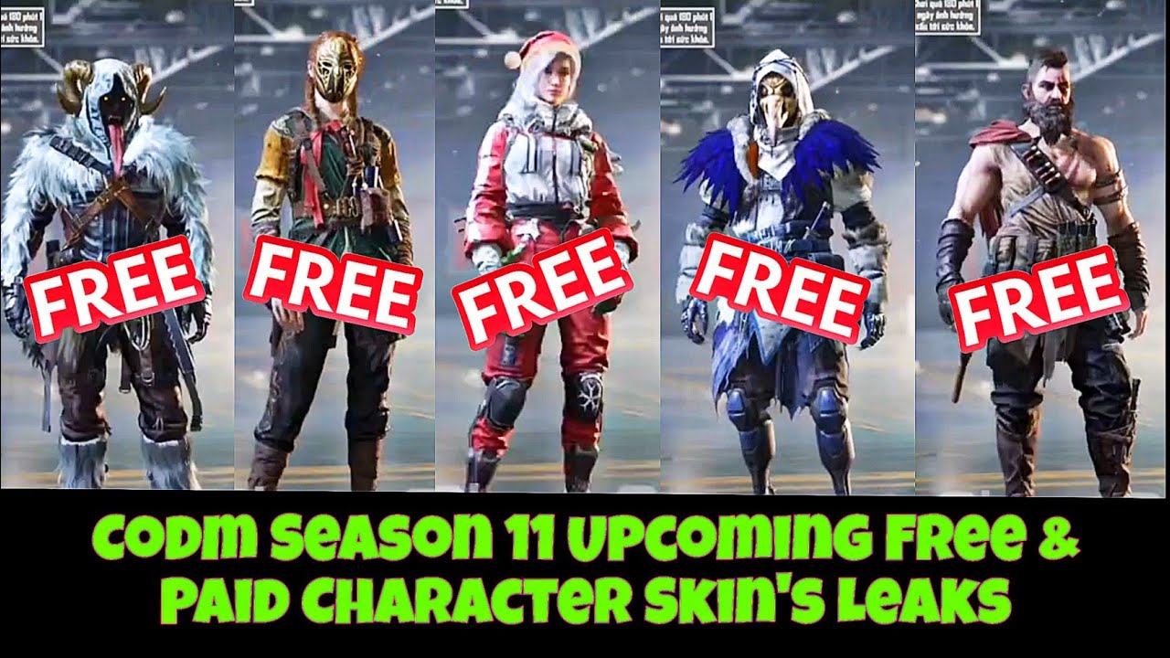 codm season 11 free & paid character skins leaks | how to get free ...