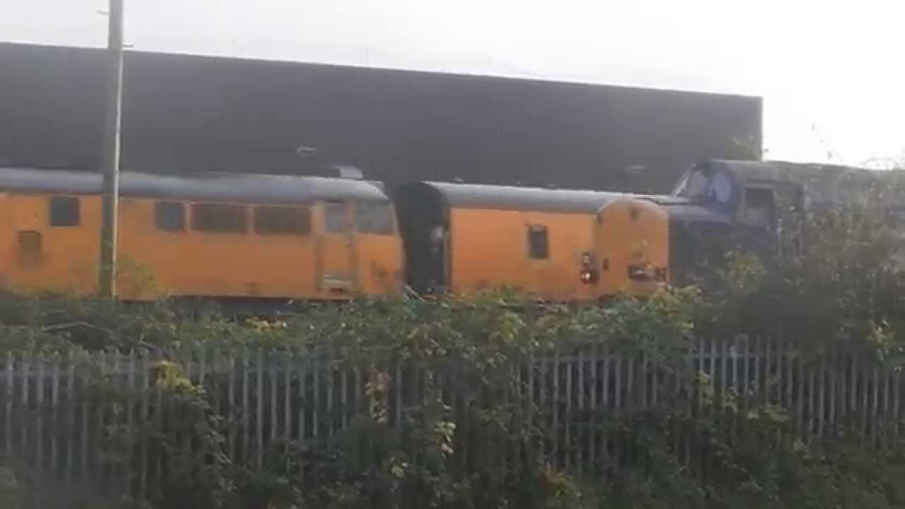 NR DBSO 9702 AND 31465 PASS DRS 37605 AT GLOUCESTER YARD 201114 - YouTube