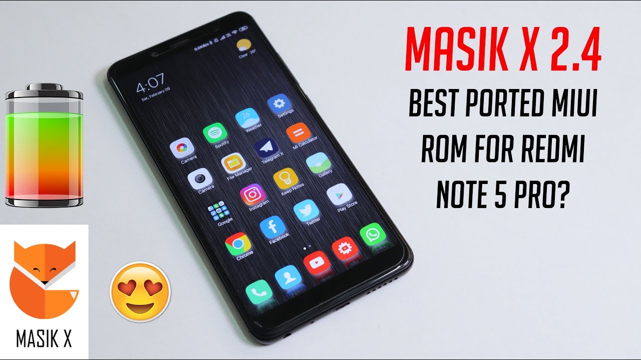Masik X 2.4 Full Review On Redmi Note 5 Pro [Ported MIUI] - YouTube