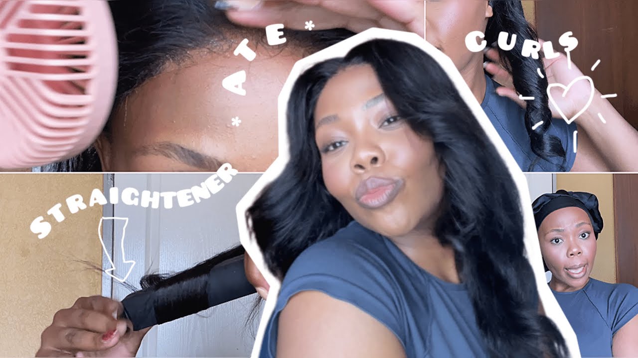 How to Curl Your Hair or Wig with a Straightener | Easy & Quick Curling ...
