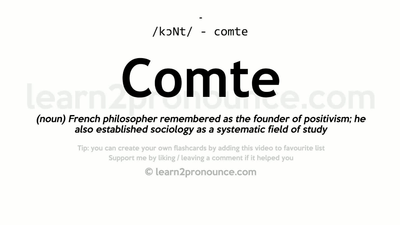 Pronunciation of Comte | Definition of Comte - YouTube