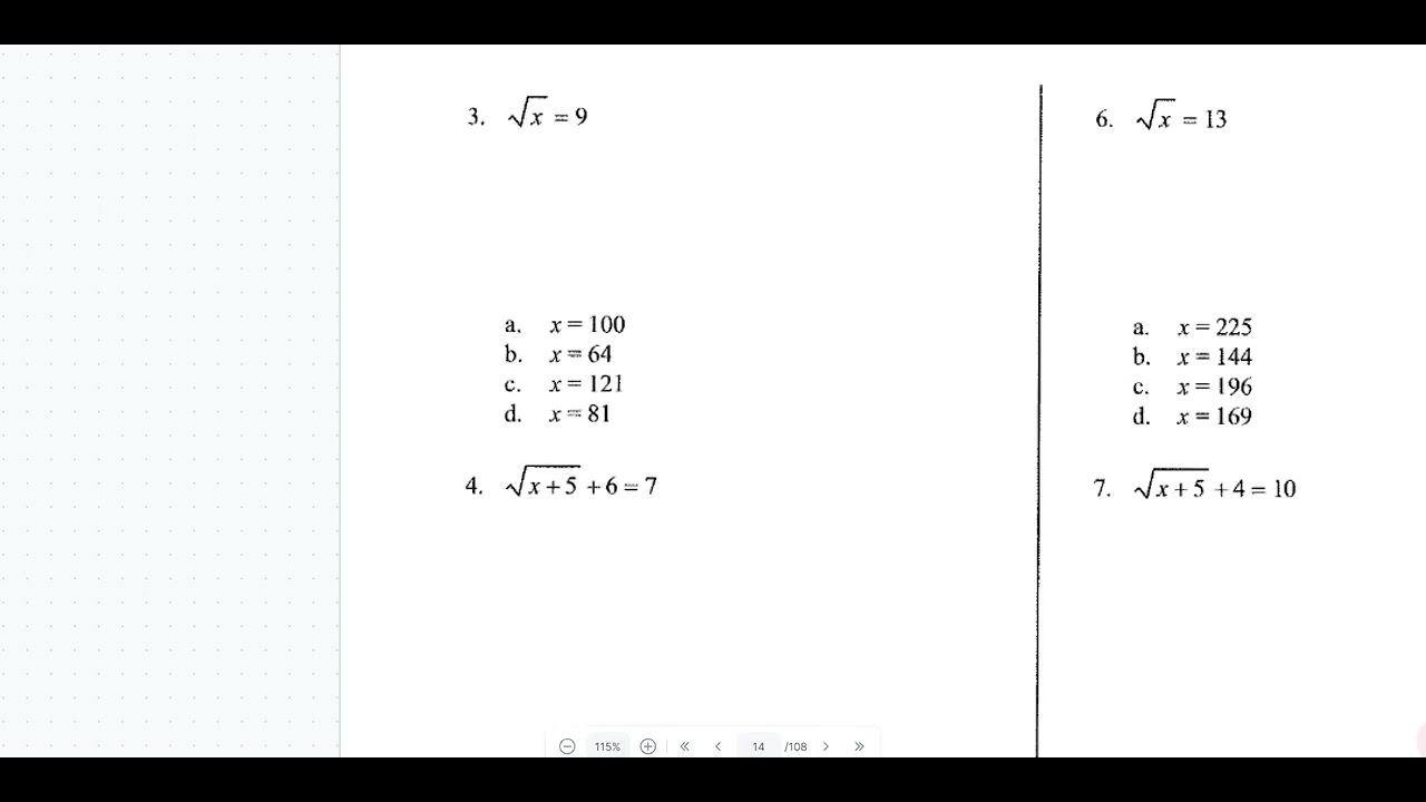 May 1st Alg 1 Unit 10/11 packet review of graphing and solving square ...