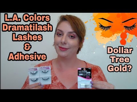 L.A. Colors Dramatilash Lashes and Adhesive: Dollar Tree Gold? - YouTube