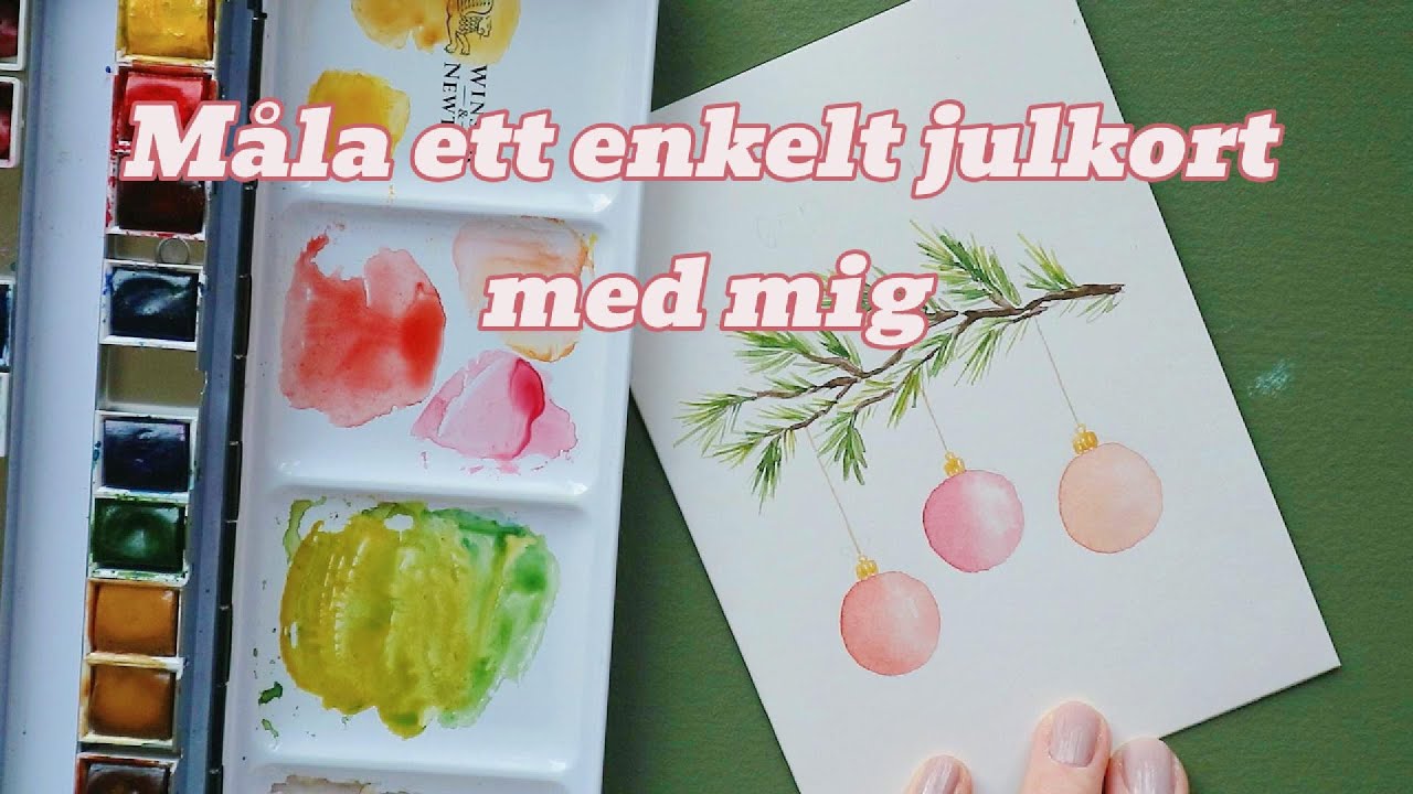 Måla ett enkelt julkort med vattenfärg - YouTube