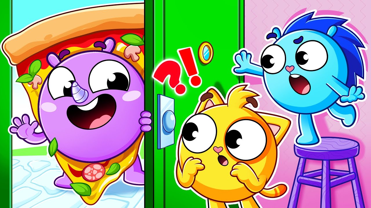 Knock Knock! 🚪🎁 Funny Faces Behind the Door! Kids Songs🐱🐨🐰🦁And Nursery ...