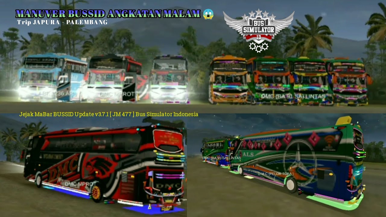 manuver bussid angkatan malam 😱 rute sumatera! Bus Simulator Indonesia ...