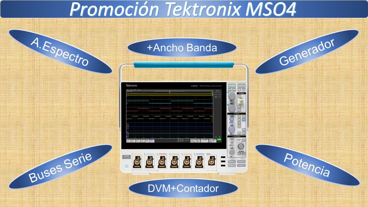 Osciloscopio Digital Potátil de Señales Mixtas Tektronix MSO 4 [MSO 44 ...