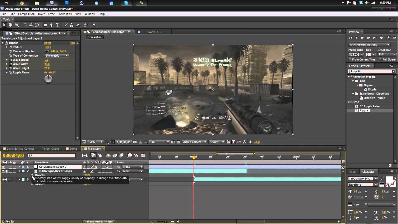 After Effects Ripple Transition Tutorial Youtube