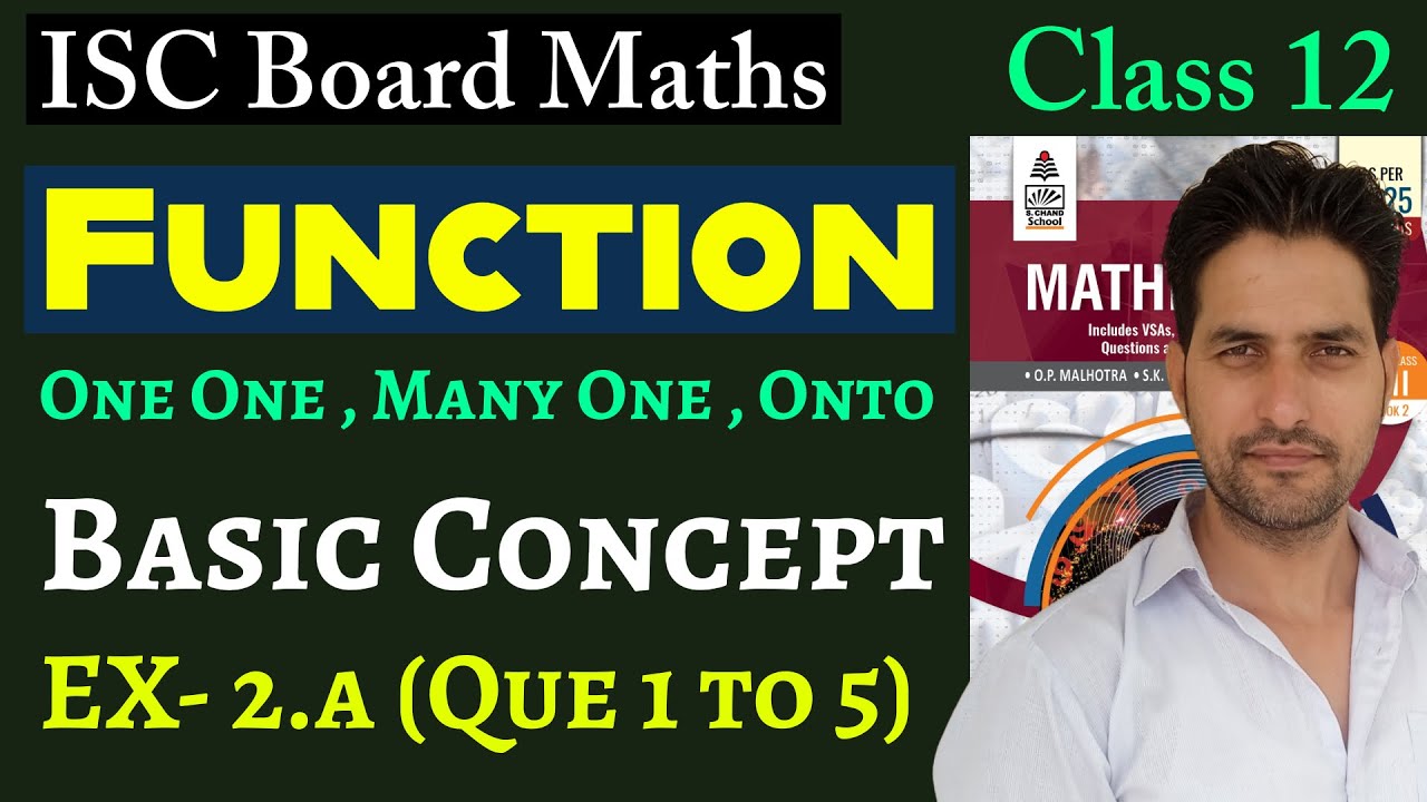 ISC Maths || Class 12 || Function || OP Malhotra || S Chand || - YouTube