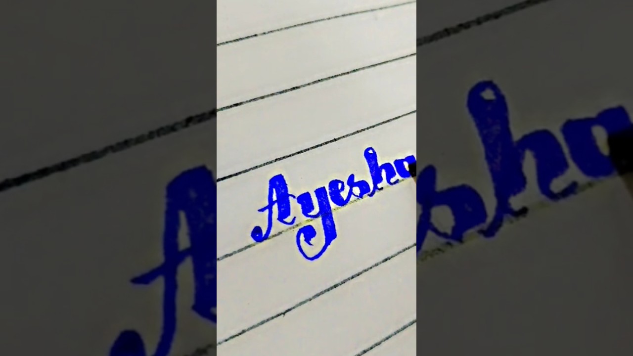 How to write Ayesha in calligraphy #handwriting #calligraphy # ...