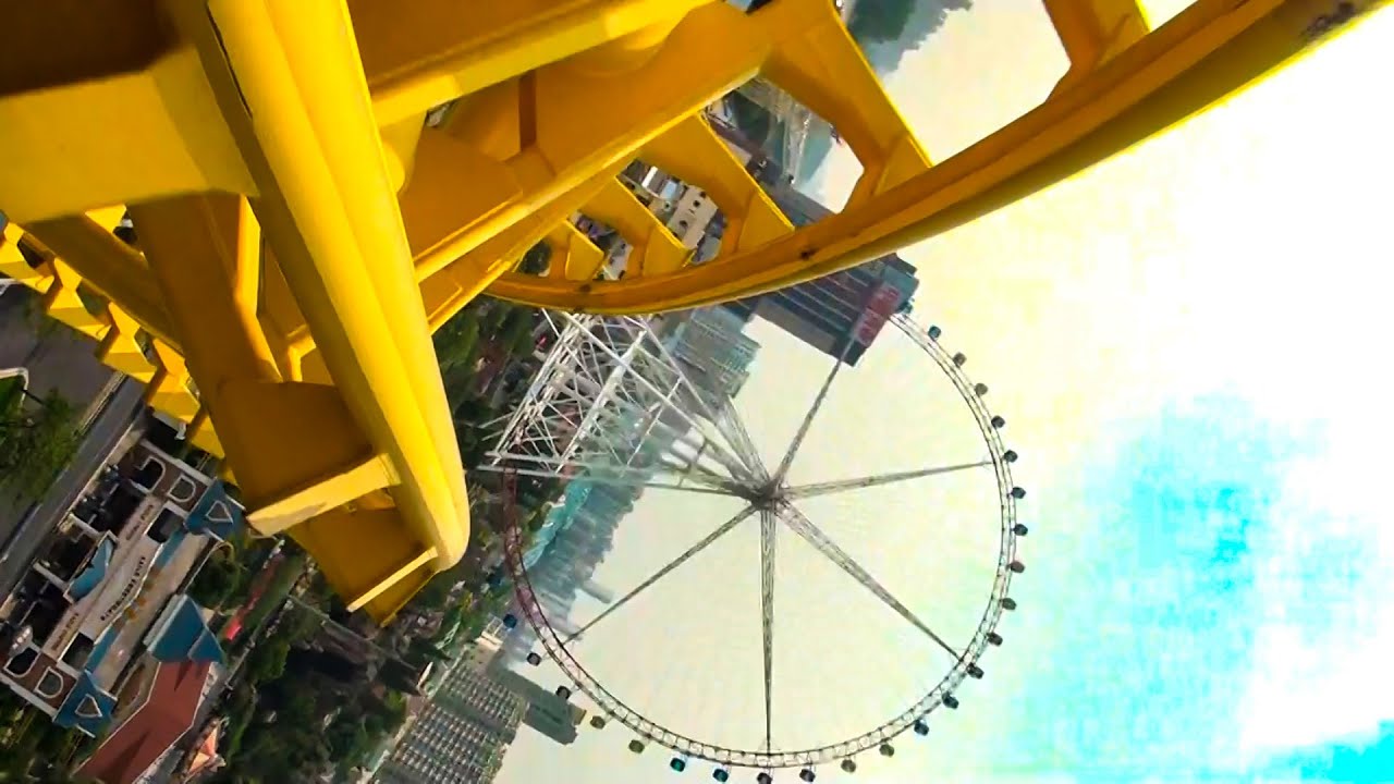 We Got STUCK on a Roller Coaster! Giant Inverted Boomerang Jin Jiang ...
